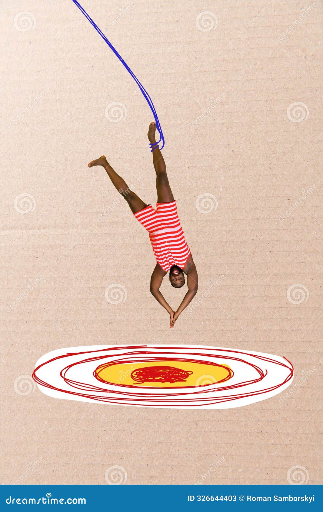 Vertical Composite Collage Image Picture of Excited Guy Dive Jump ...