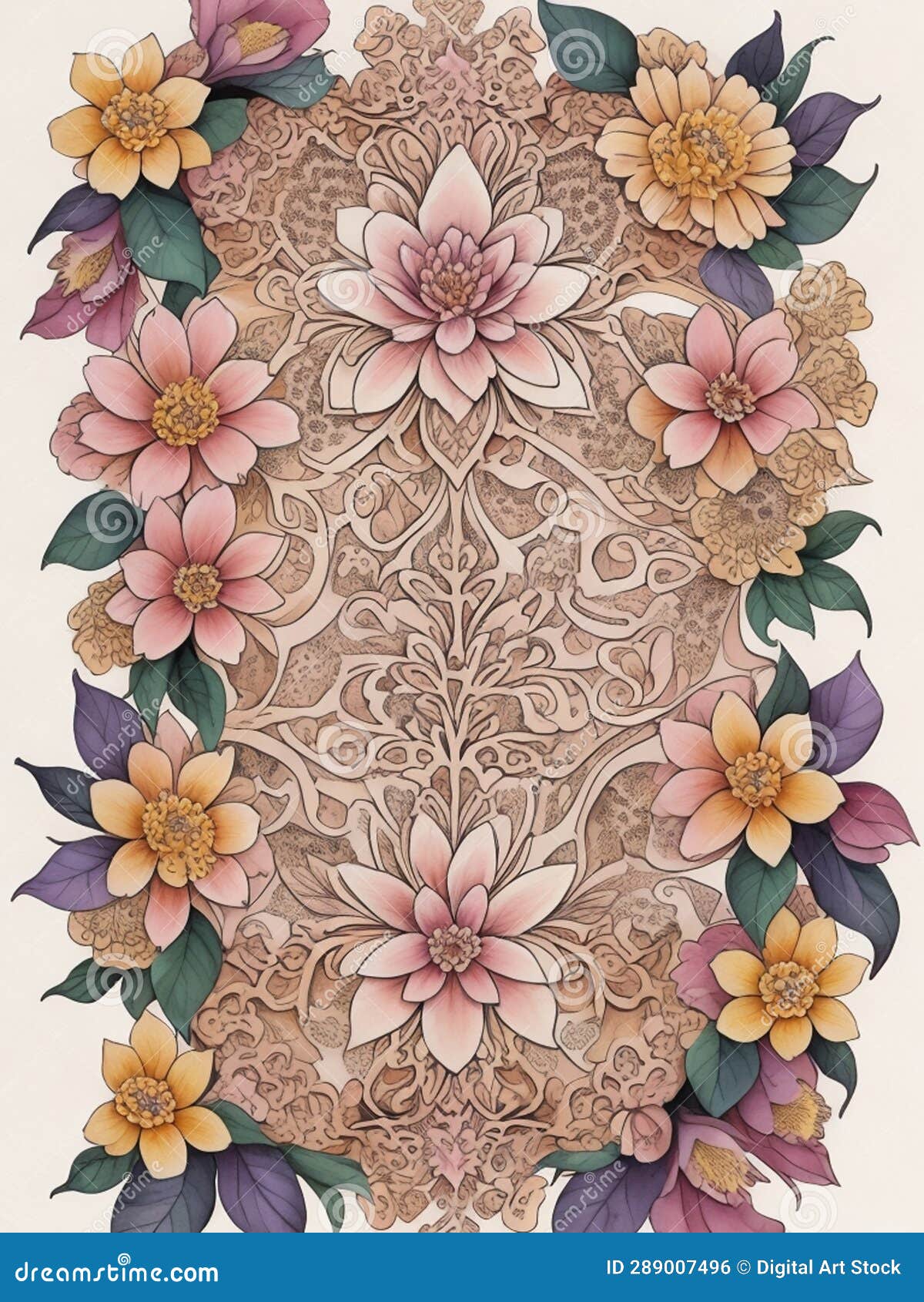 Vertical Composition Reveals an Exquisite Pattern of Flowers in Full ...