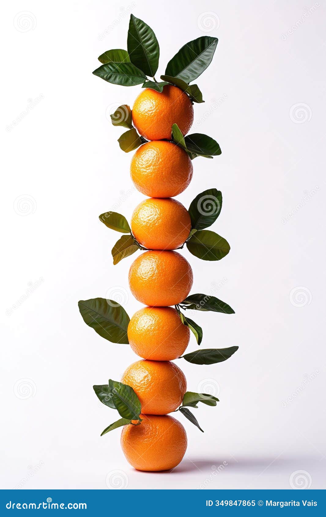 Vertical Composition Stack of Mandarins Balanced on Top of Each Other ...