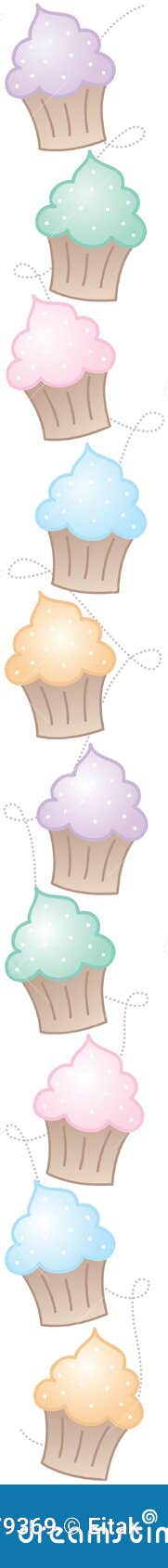 Vertical Cupcake Border stock vector. Illustration of clip - 5479369