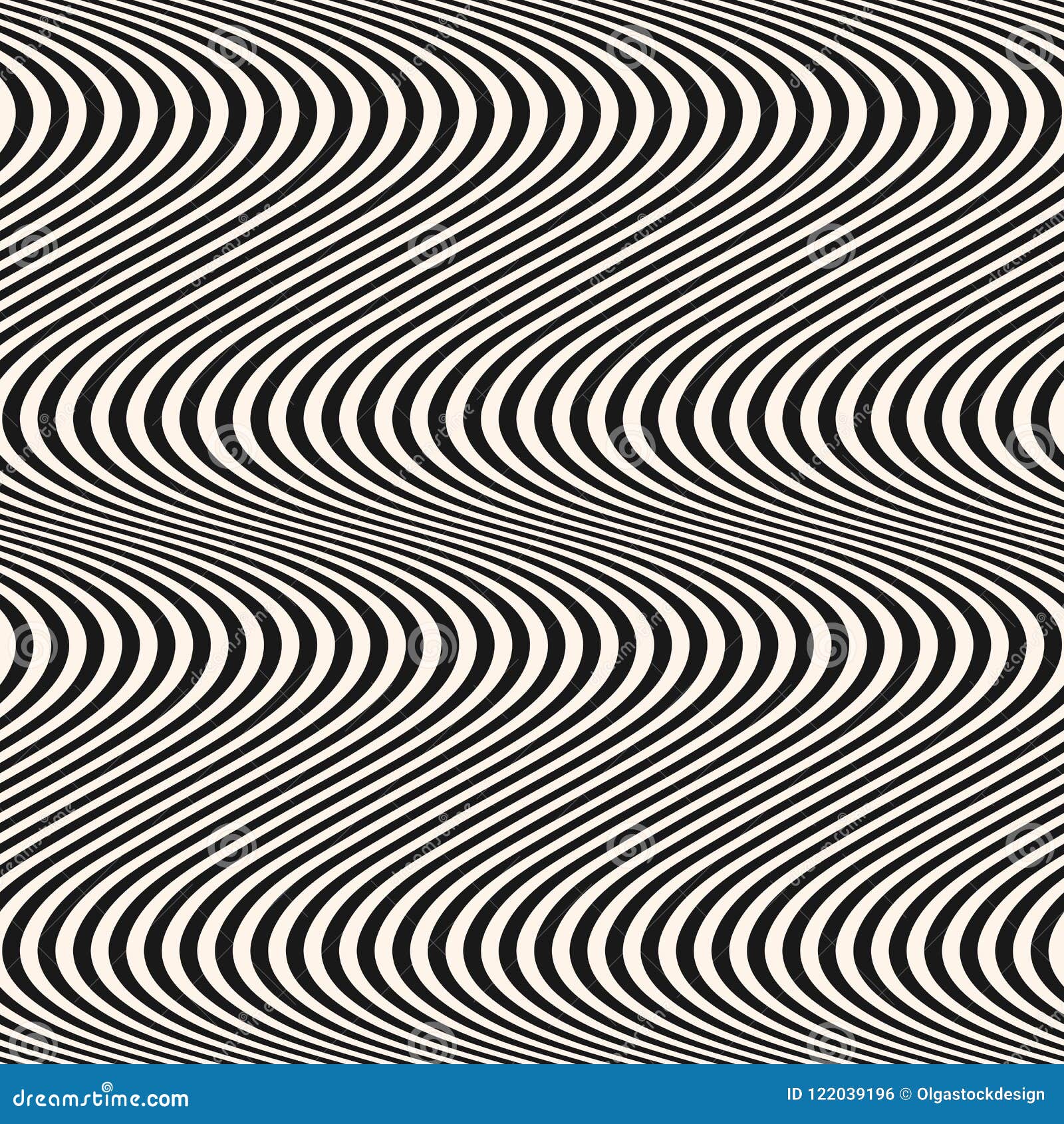 Vertical Curved Wavy Lines. 3D Effect, Illusion of Movement. Stock ...