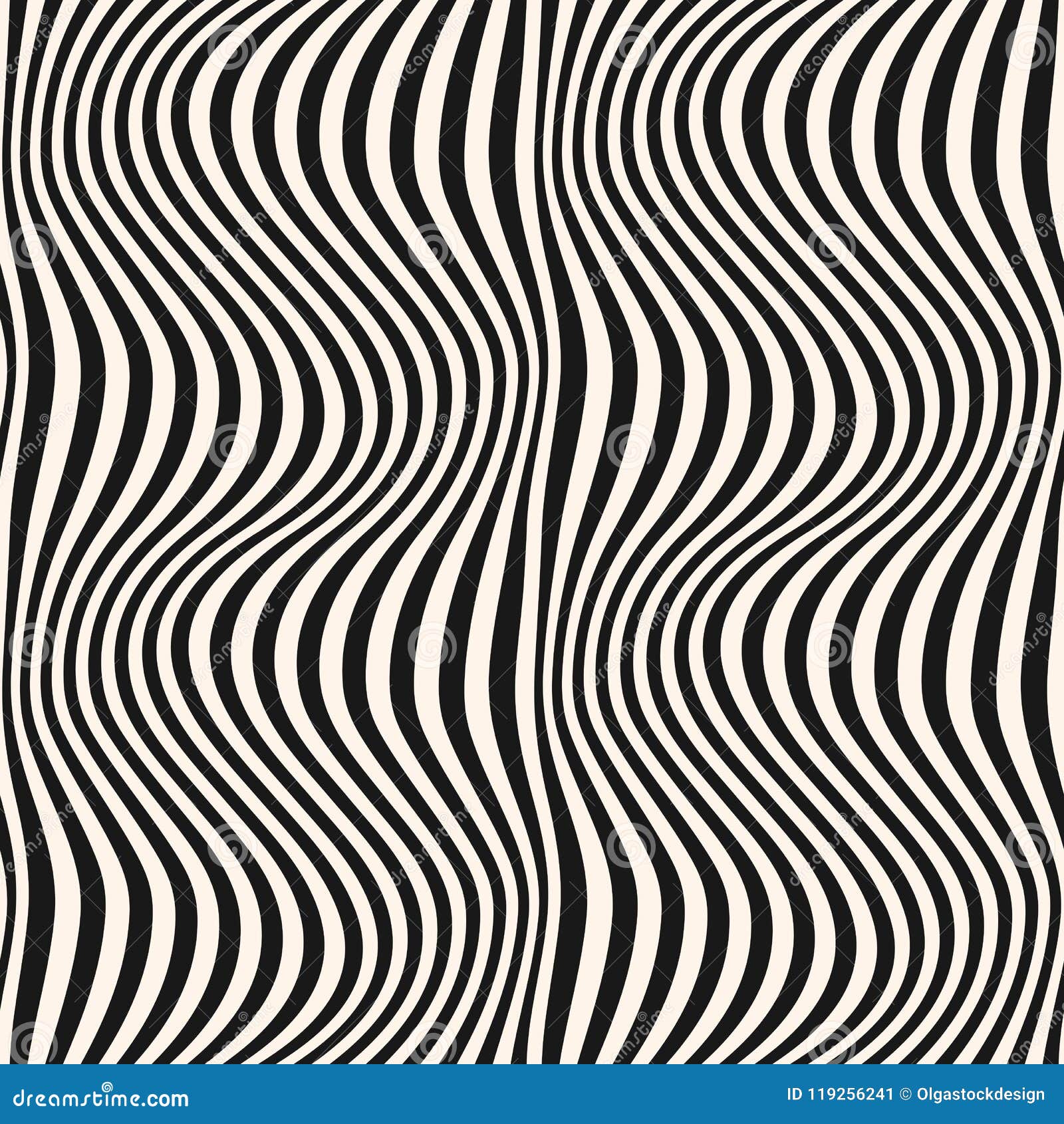 Vertical Curved Wavy Lines Pattern. Dynamical 3D Effect, Illusion of ...
