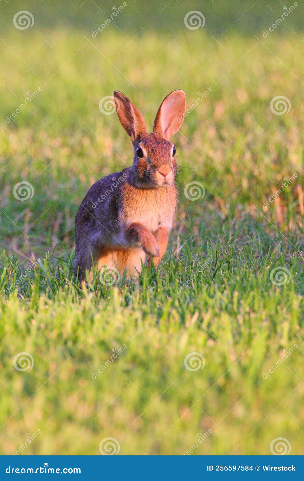 Vertical of a Cute Rabbit Jumping on the Grass. Stock Photo - Image of ...