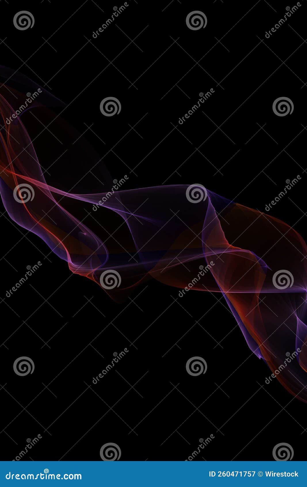 Vertical 3D Clipart of an Abstract and Curvy Dynamic Effect on a Black ...