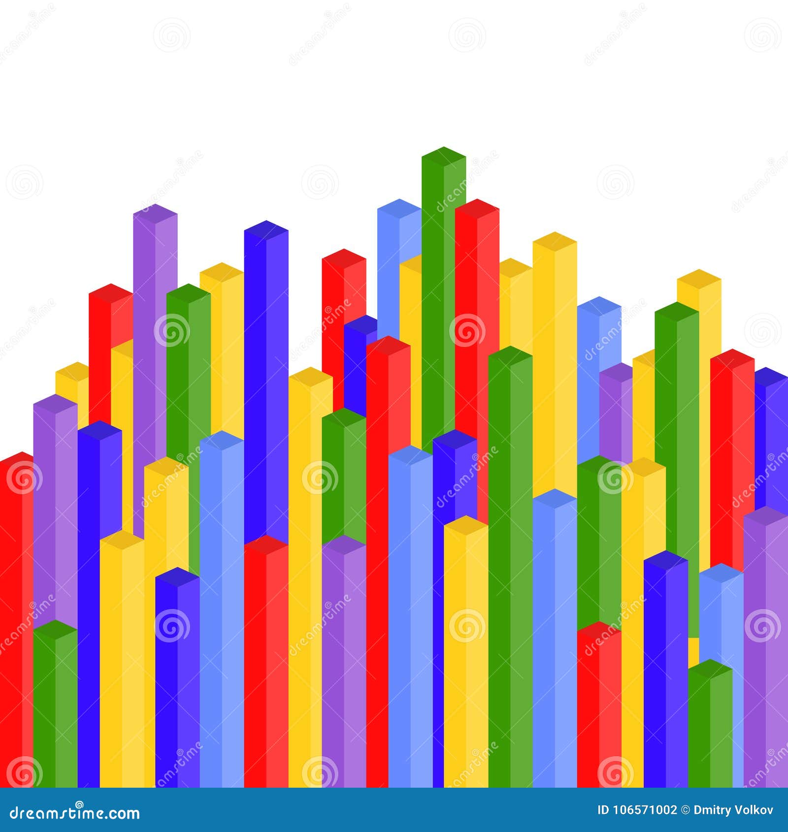 Vertical 3D Colored Rectangles. Banner of Multi-colored Rectangles ...