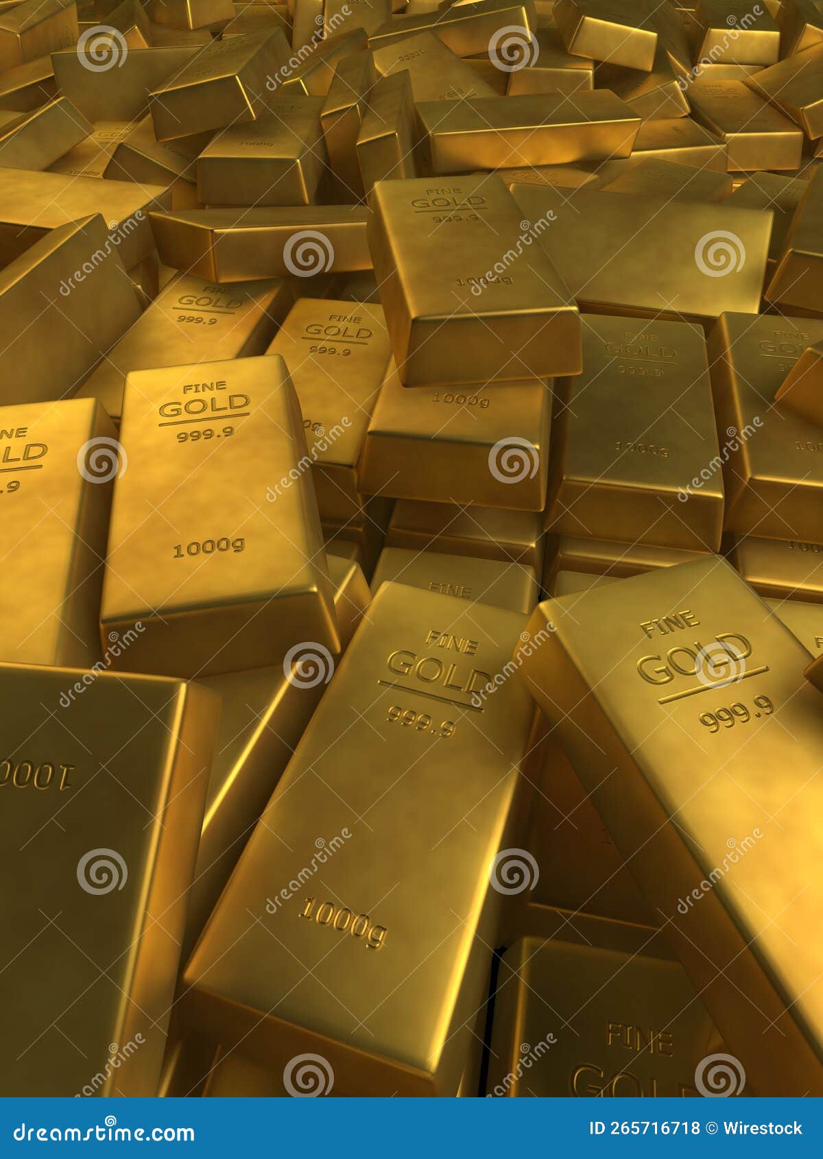 Vertical 3D Rendering Illustration of a Gold Bars, Best for Wallpapers ...