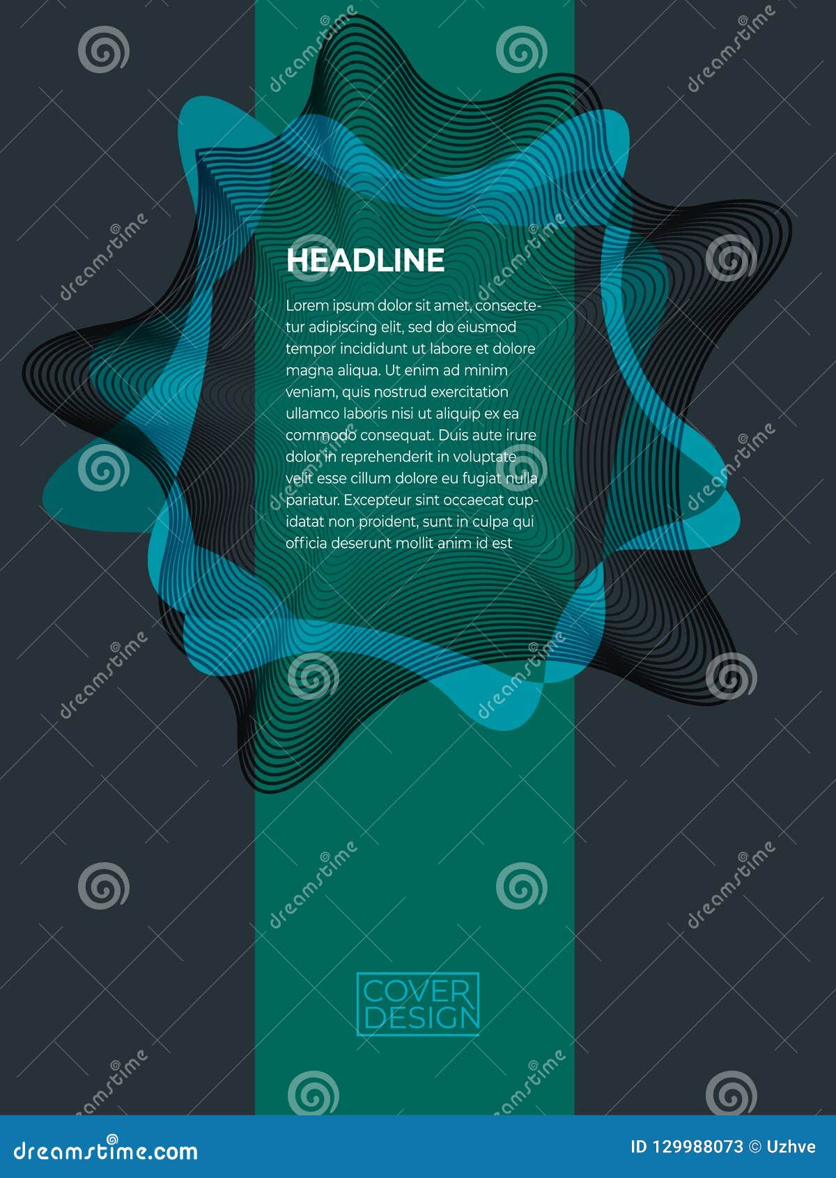 Vertical Dark Abstract Cover Design Template Stock Vector ...
