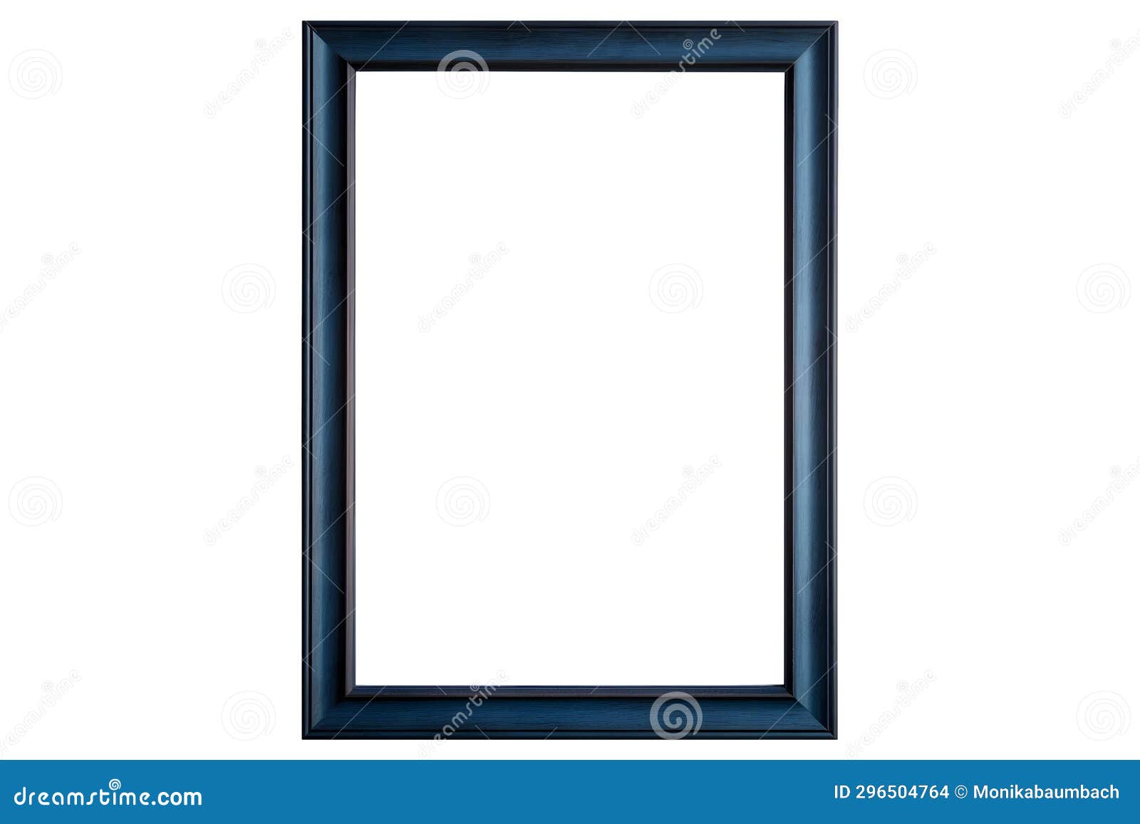 Vertical Dark Blue Empty Picture Frame Isolated on Transparent or White ...