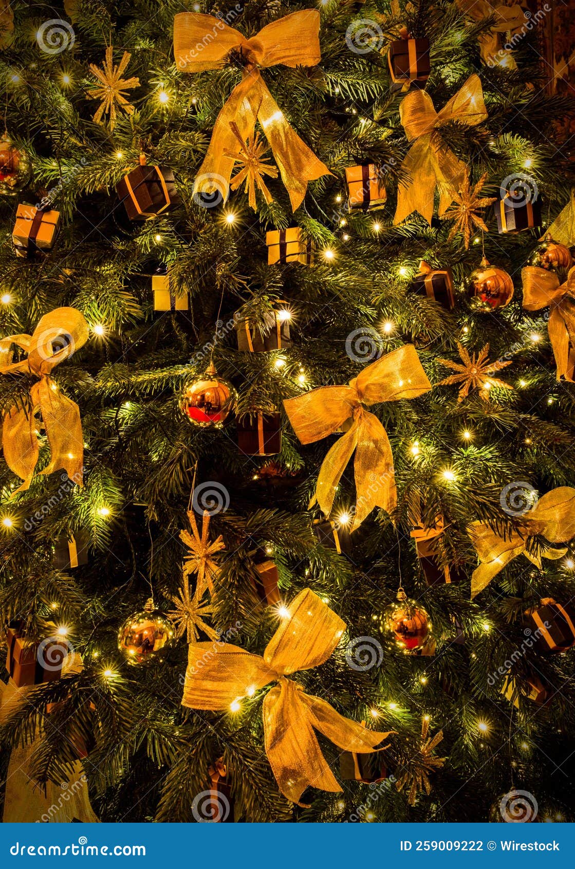 Vertical of a Decorated Christmas Tree. Stock Photo - Image of ball ...