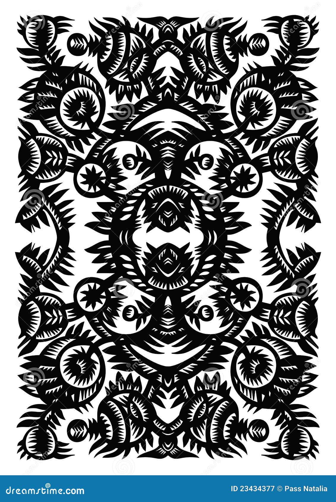 Vertical Decorative Pattern with Flowers Stock Illustration ...