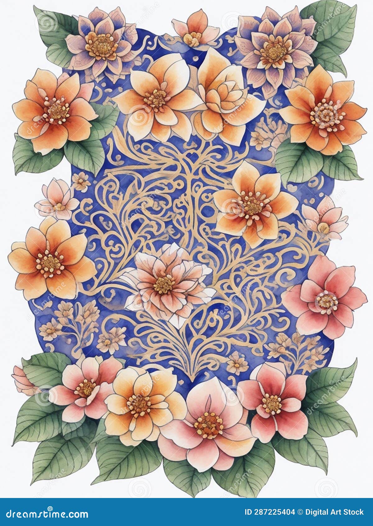 Vertical a Delightful Pattern of Flowers in Full Bloom, Arranged in a ...