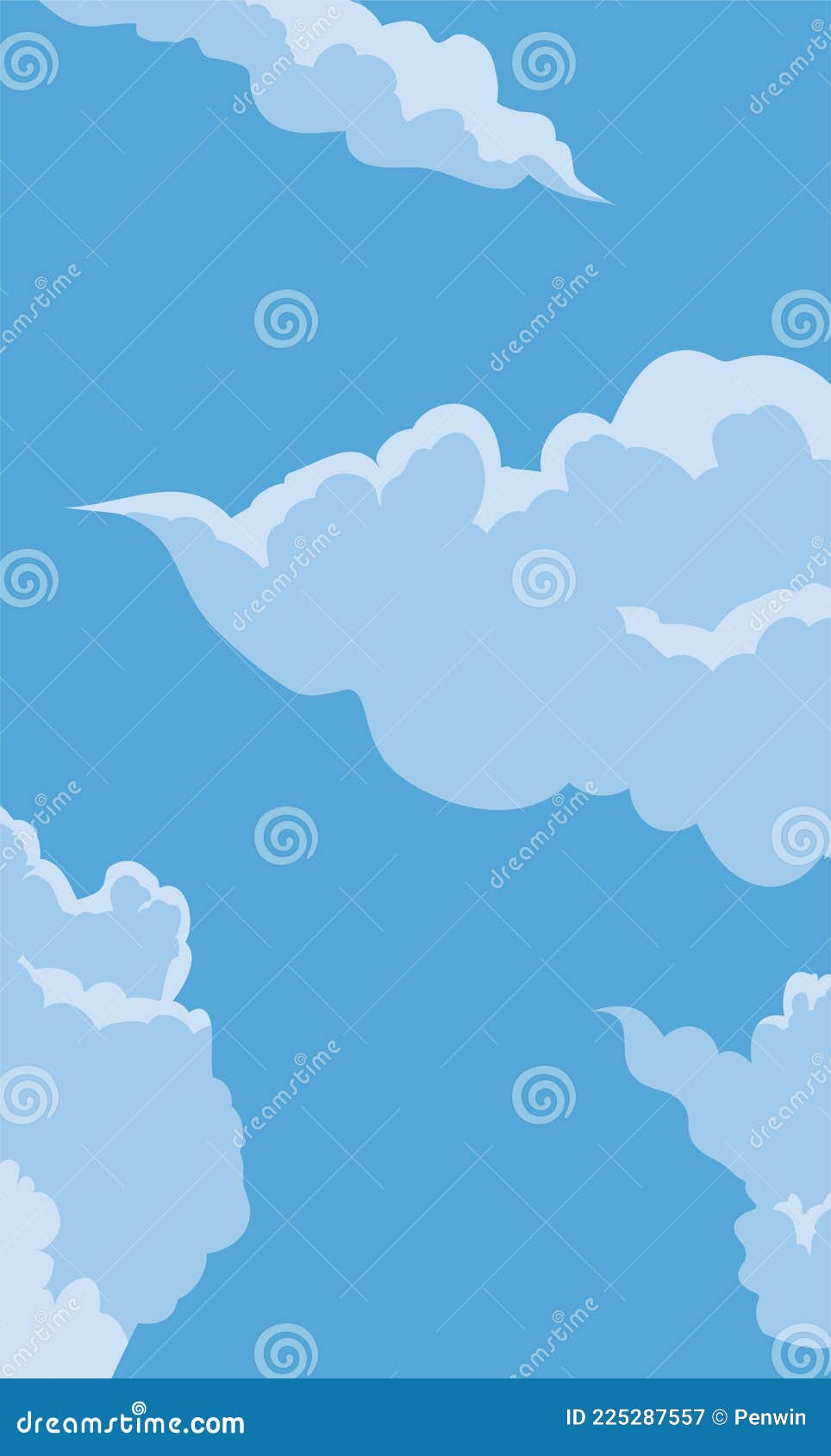 Vertical Design with Sky and Clouds View, Vector Illustration Stock ...