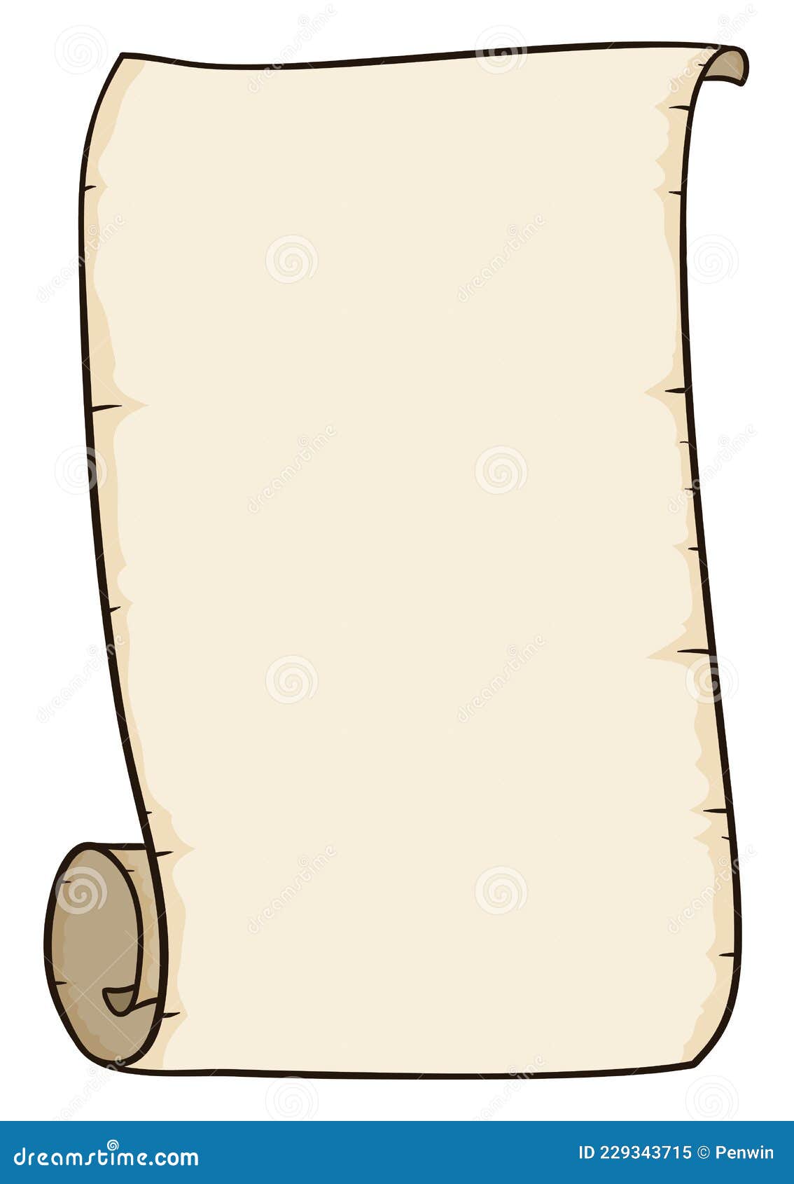 Old Unrolled Parchment Paper Certificate Line Art Icon For Games And ...