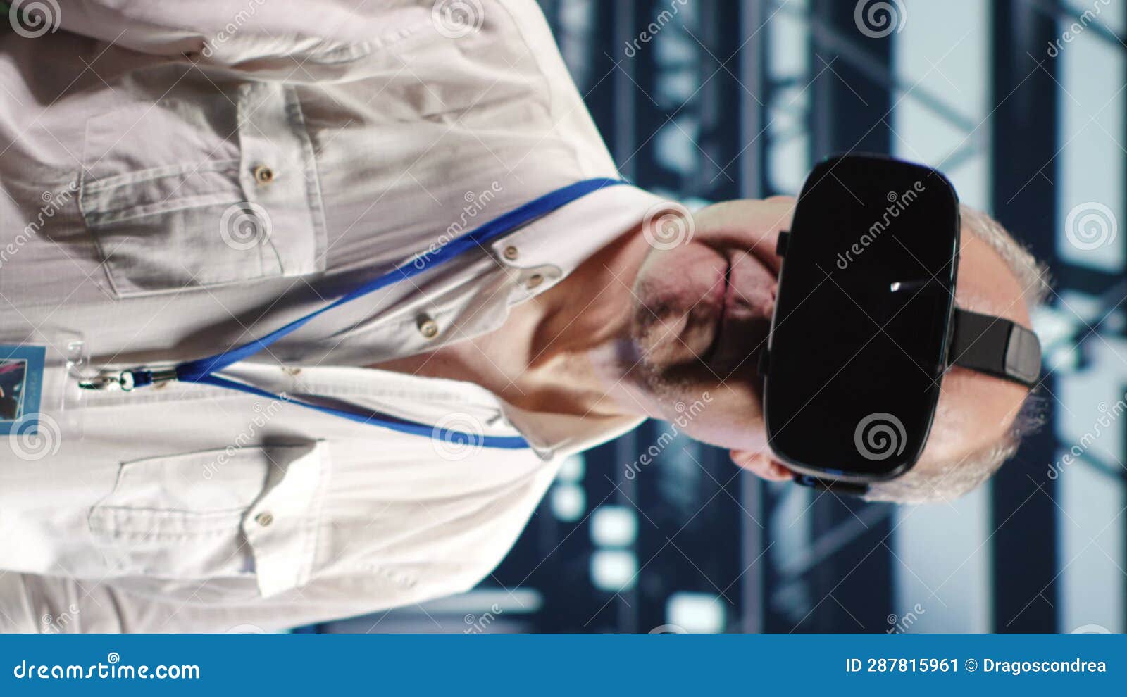 Vertical Developer with Vr Headset in Data Center Stock Video - Video ...