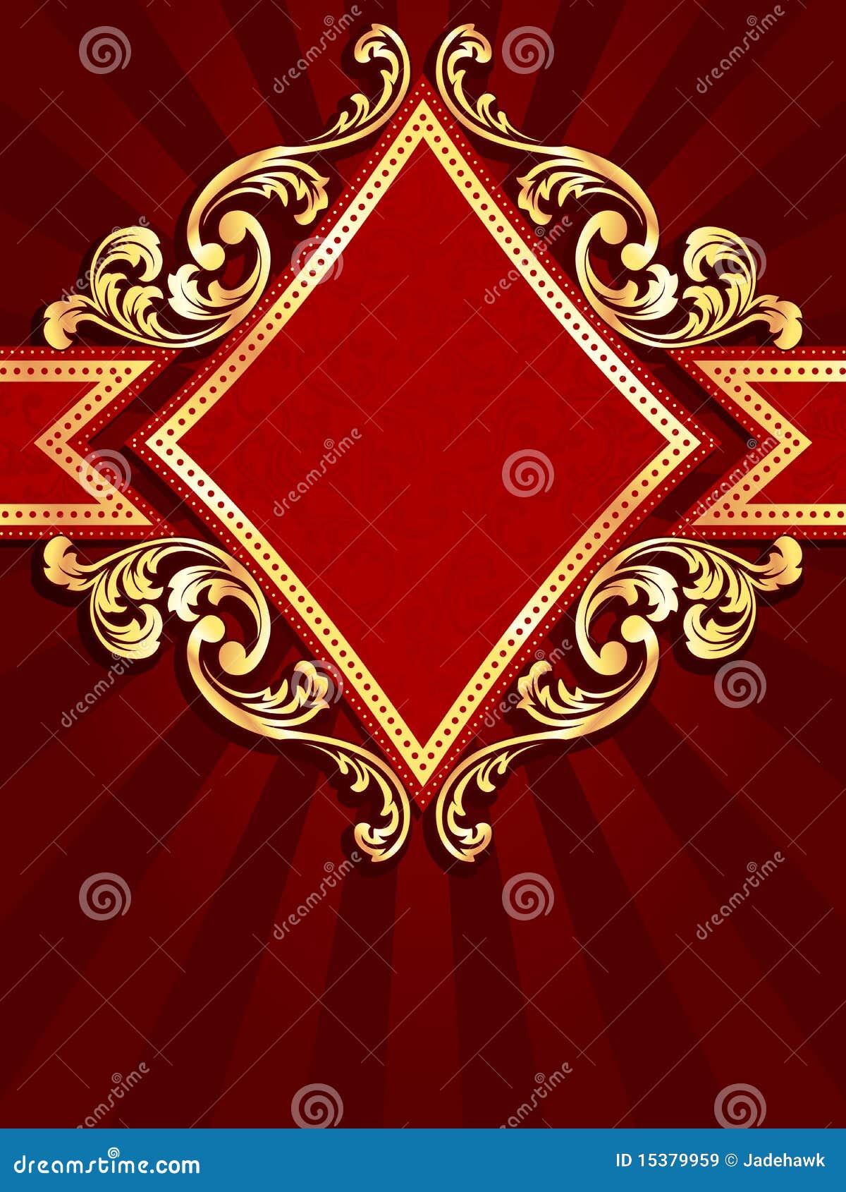 Vertical Diamond-shaped Red Banner With Gold Fil Cartoon Vector ...