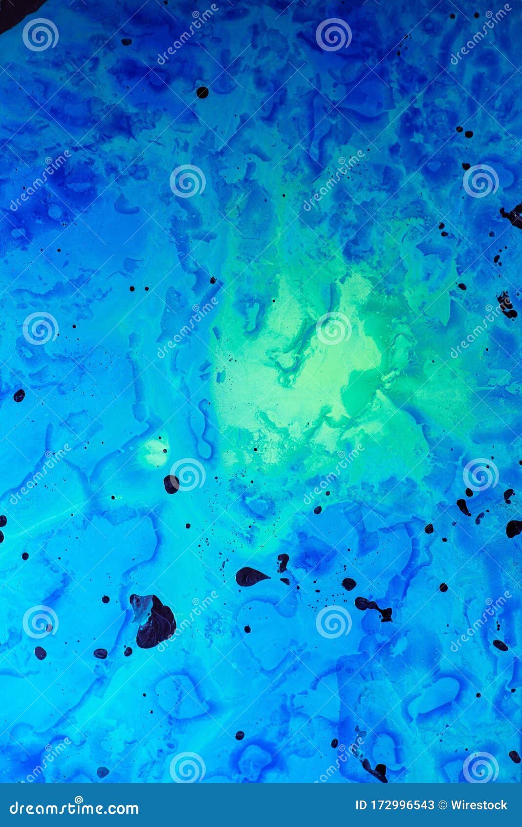 Vertical Digital Illustration of Blue and Light Green Abstract Patterns ...