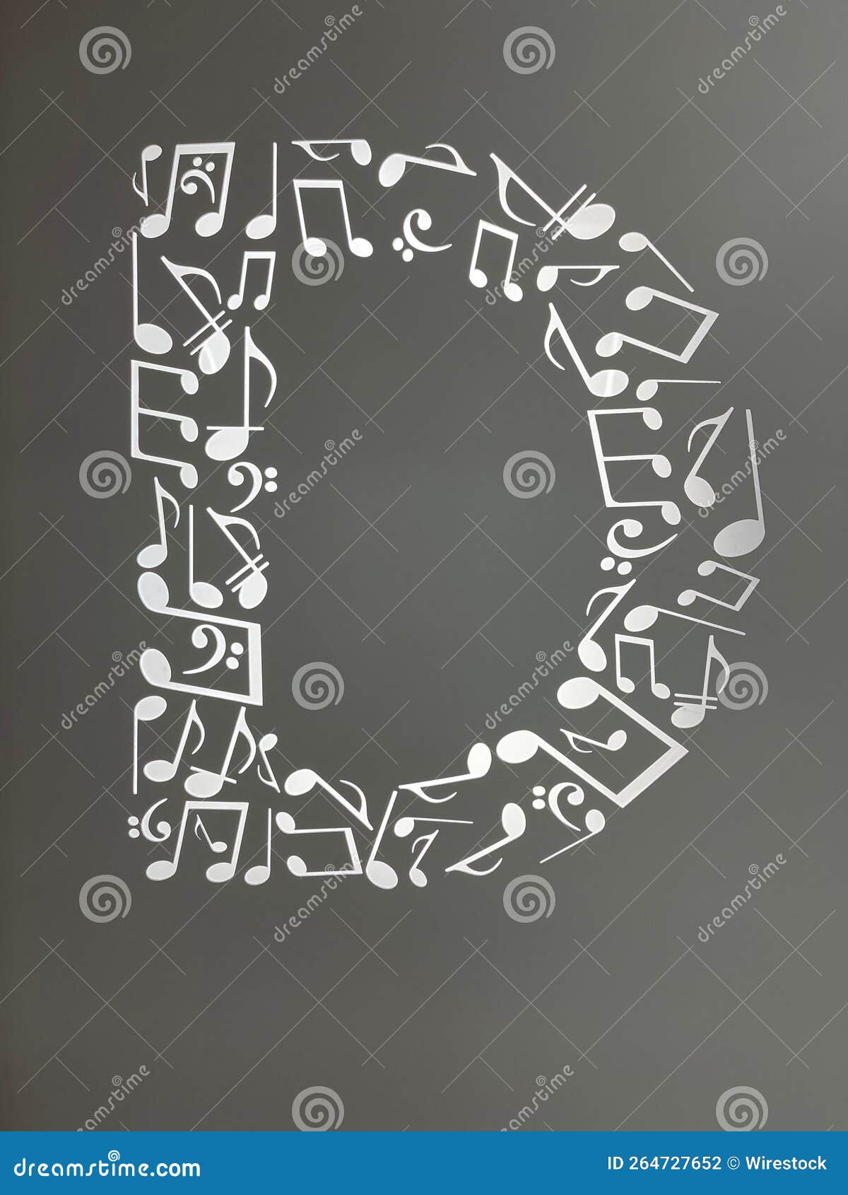 Vertical Digital Illustration of Musical Notes in the Form of the ...