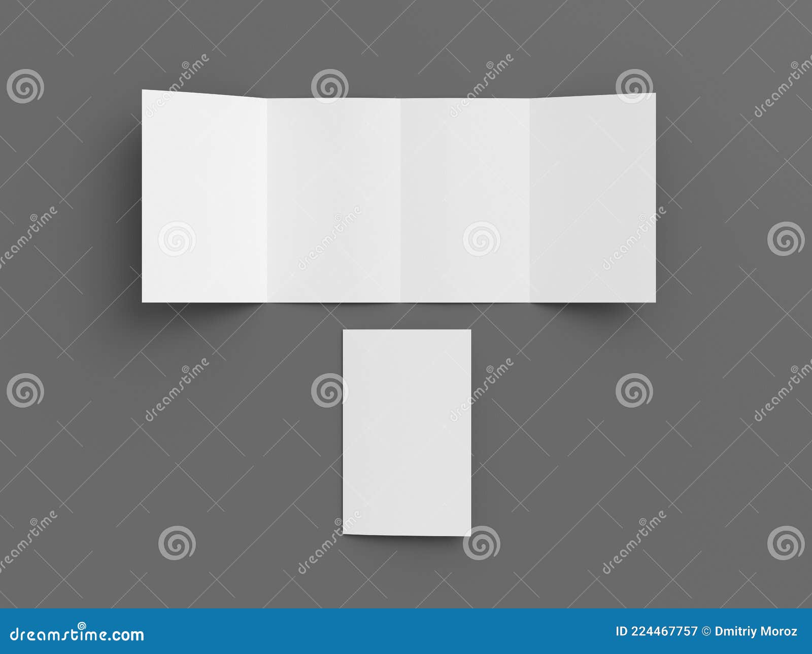 Vertical Double Gate Fold Brochure. Four Panels, Eight Pages Blank ...