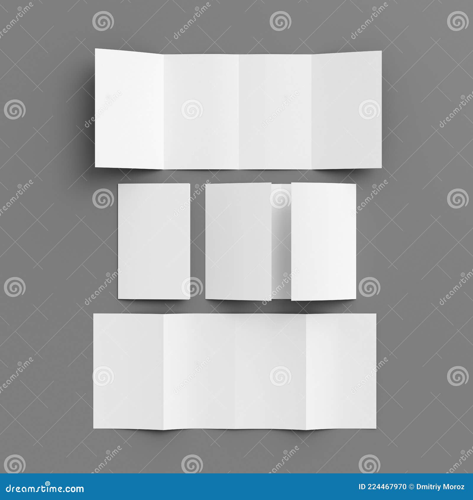 Vertical Double Gate Fold Brochure. Four Panels, Eight Pages Blank ...