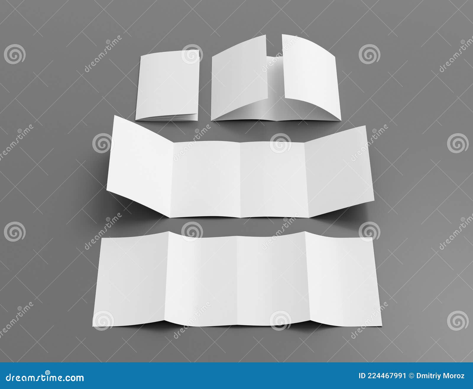 Vertical Double Gate Fold Brochure. Four Panels, Eight Pages Blank ...