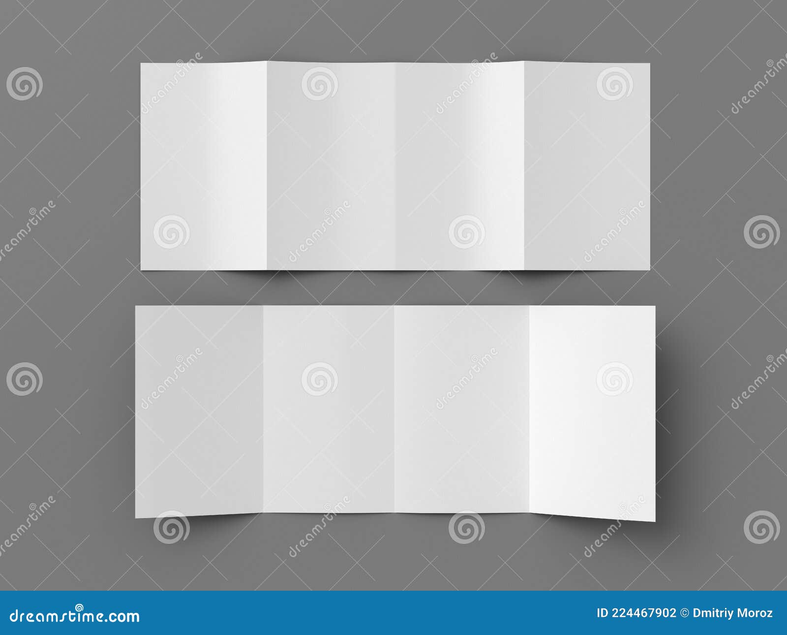 Vertical Double Gate Fold Brochure. Four Panels, Eight Pages Blank ...