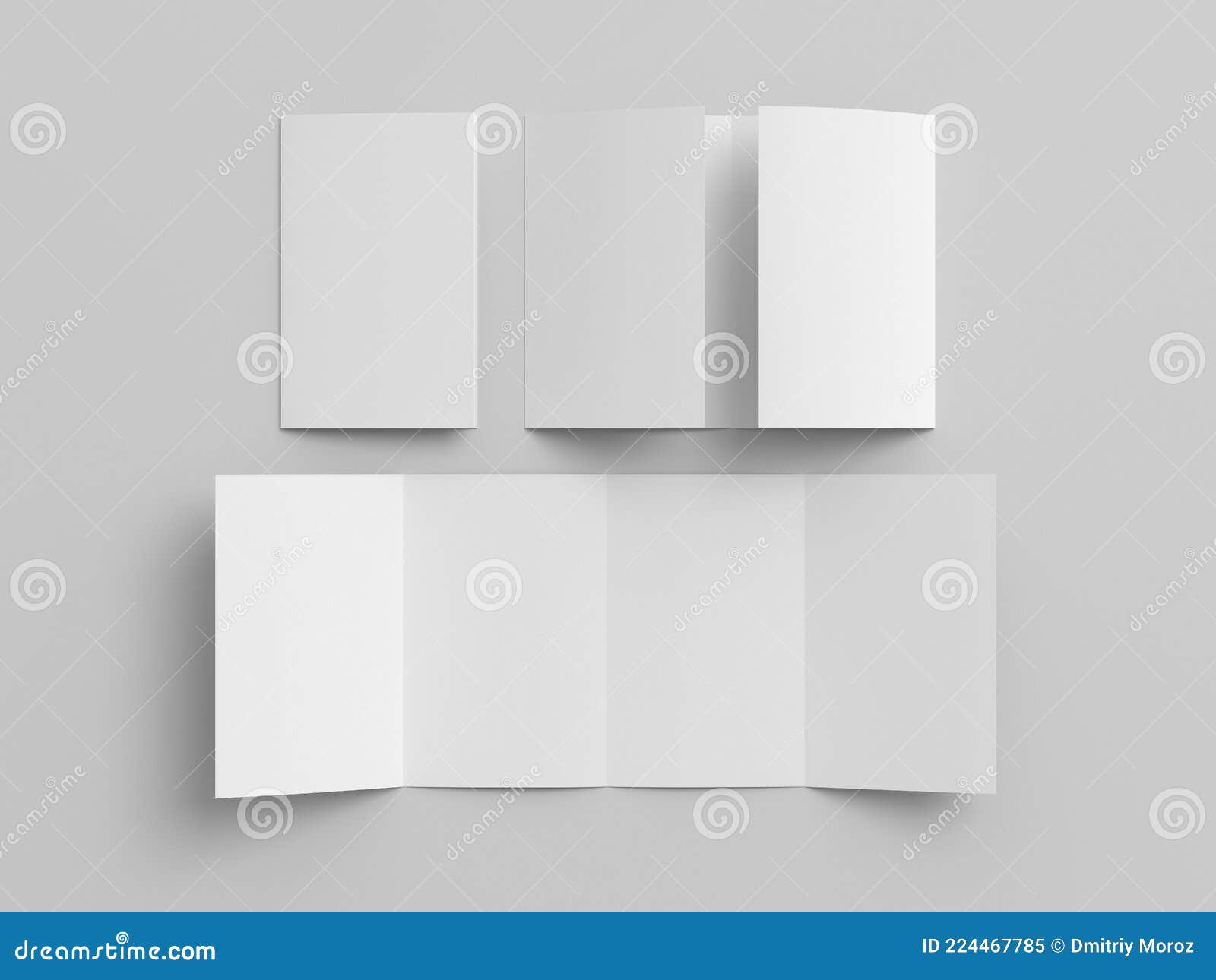 Vertical Double Gate Fold Brochure. Four Panels, Eight Pages Blank ...