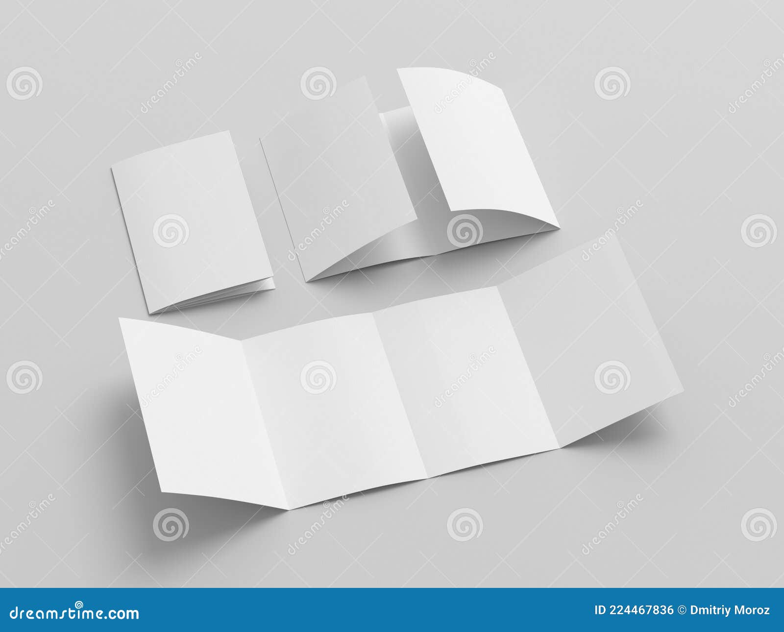 Vertical Double Gate Fold Brochure. Four Panels, Eight Pages Blank ...