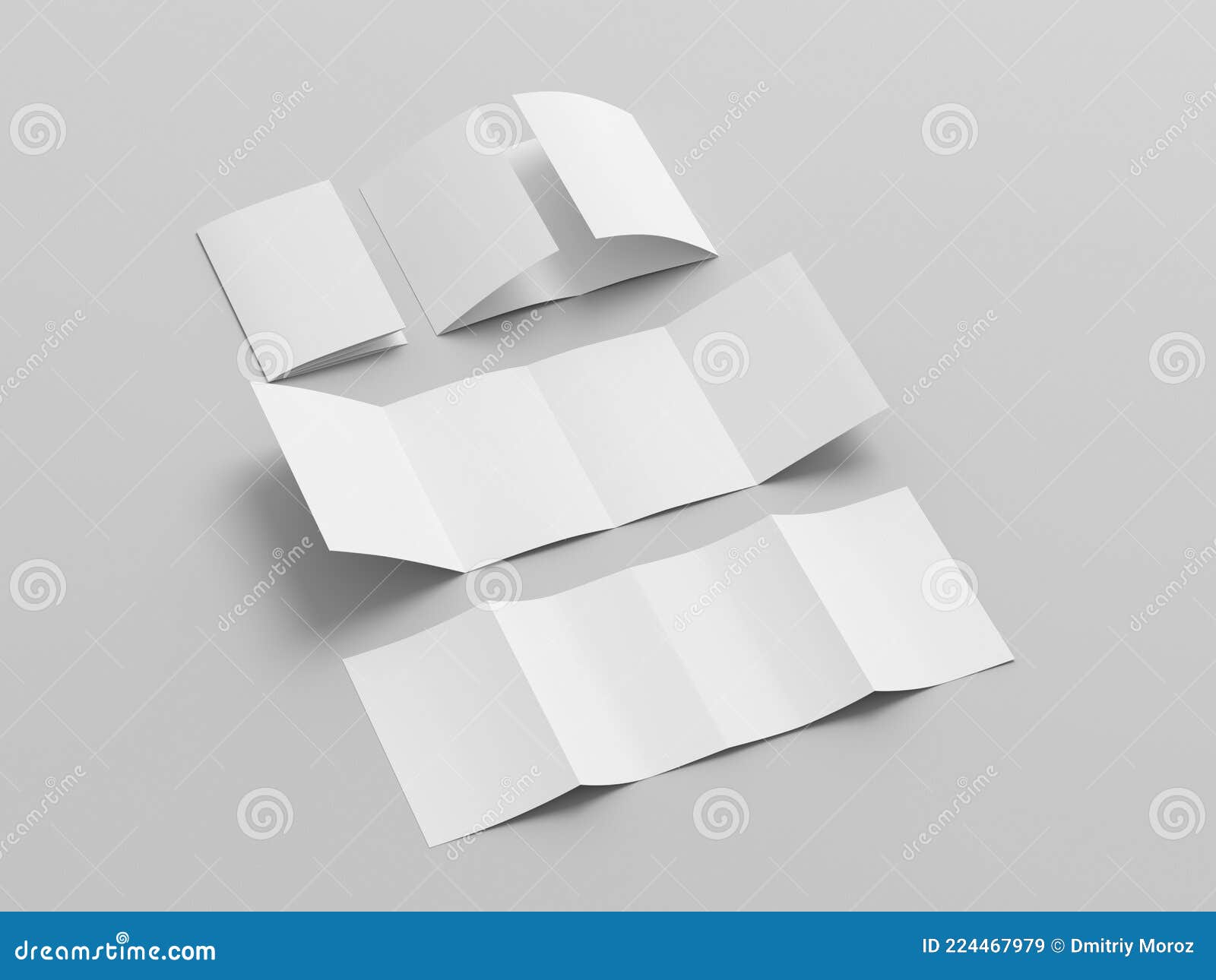 Vertical Double Gate Fold Brochure. Four Panels, Eight Pages Blank ...