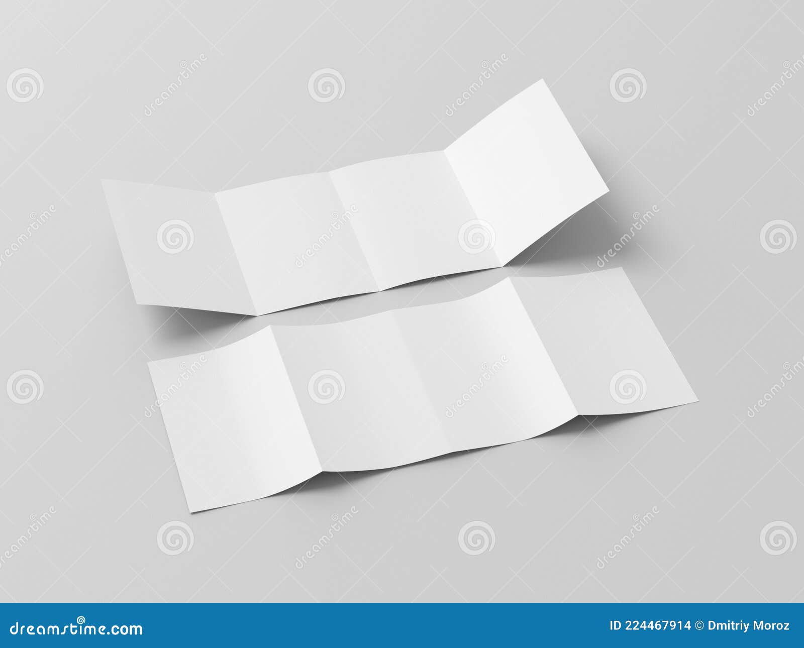 Vertical Double Gate Fold Brochure. Four Panels, Eight Pages Blank ...
