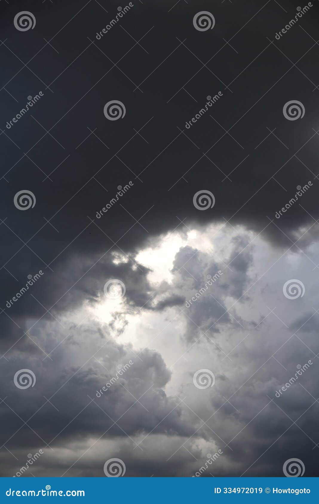 Vertical Dramatic Dark Storm Rain Clouds Black Sky Background. Dark ...