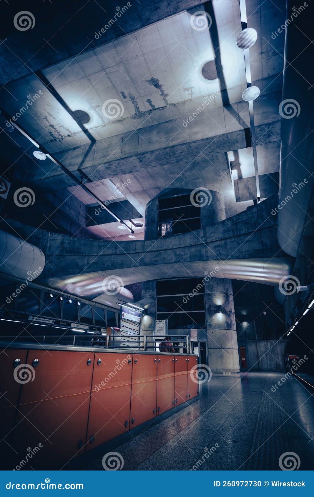 Vertical Dramatic View of a Modern Underground Station Stock Photo ...