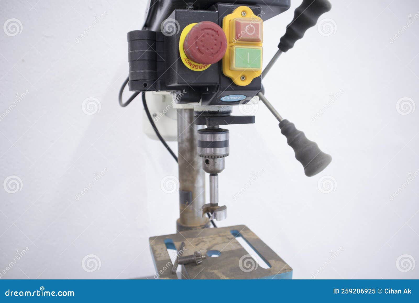 Vertical Drill Stand and on Off Switches Mounted on the Table Top Stock ...