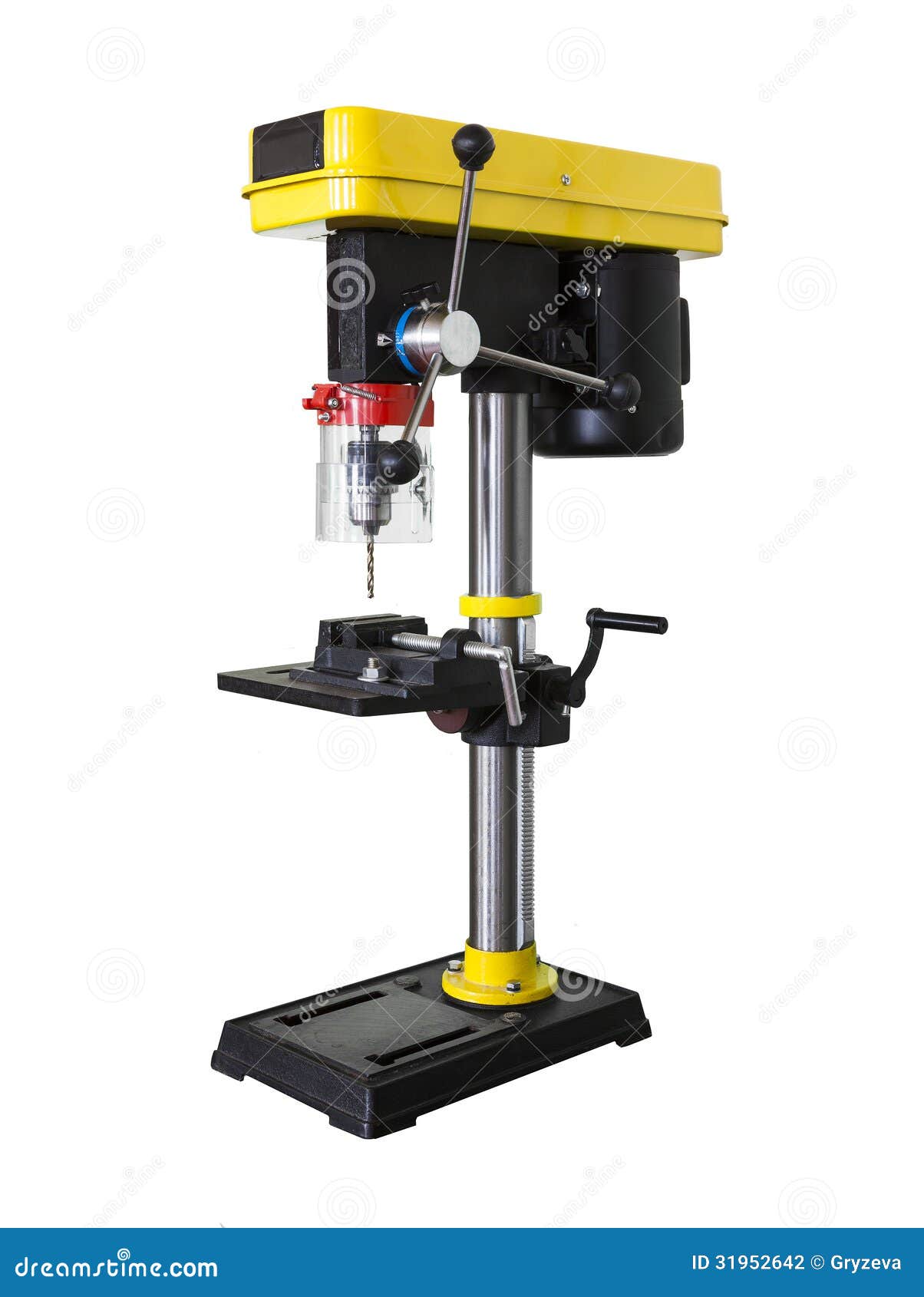 Vertical Drilling Machine Isolated on White Background Stock Photo ...