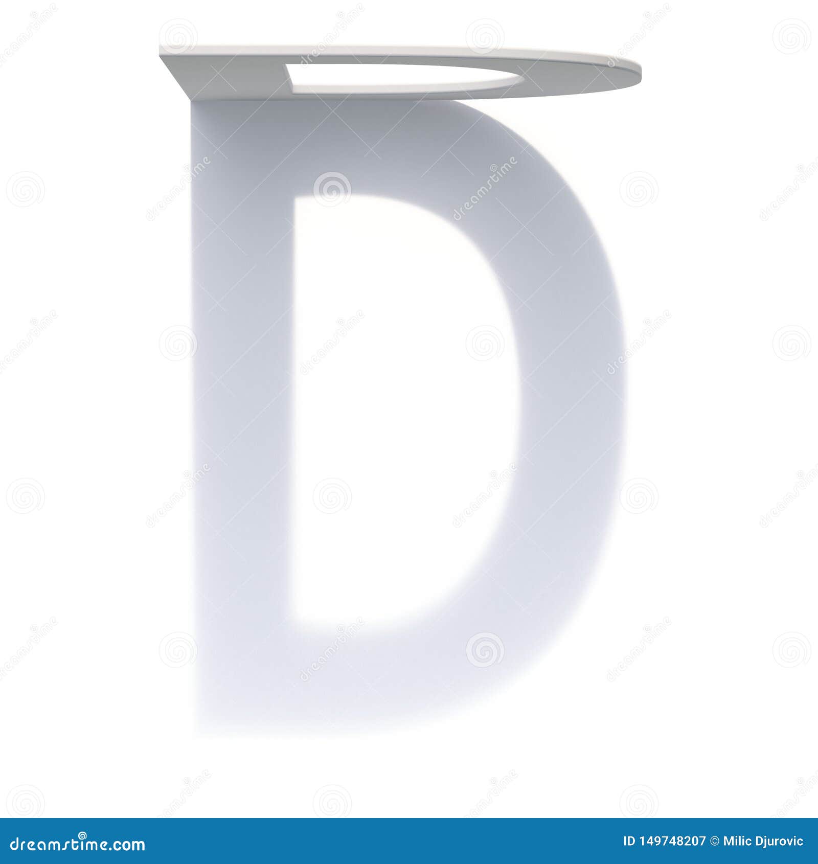 Vertical Drop Shadow Font Letter D 3D Stock Illustration - Illustration ...