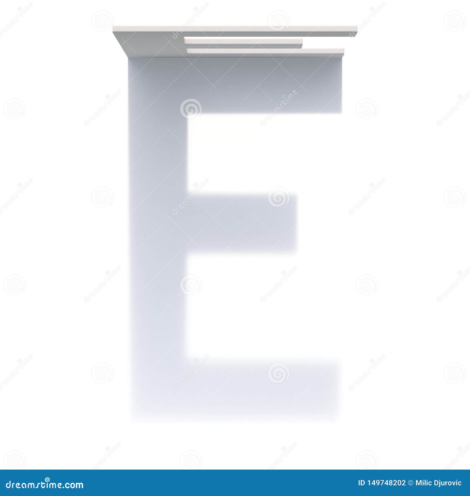 Vertical Drop Shadow Font Letter E 3D Stock Illustration - Illustration ...
