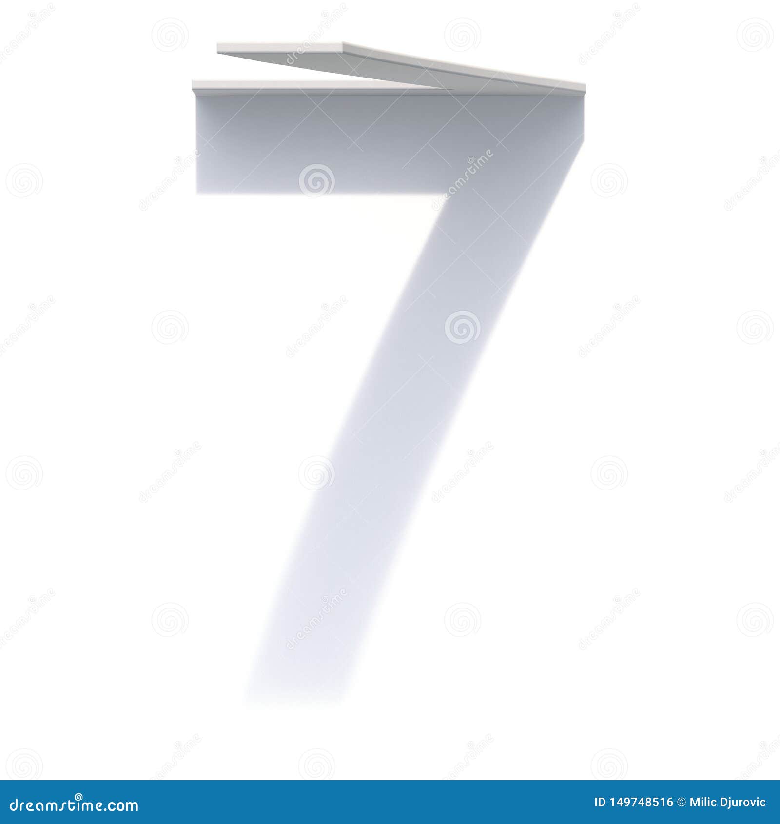 Vertical Drop Shadow Number 7 SEVEN 3D Stock Illustration ...