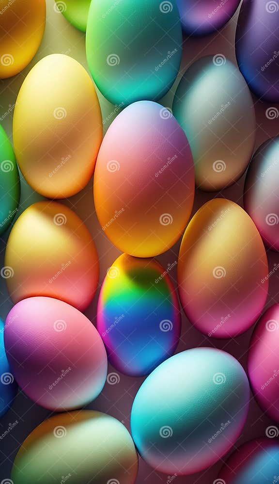 Vertical Easter Background. Rainbow Gradient Easter Eggs Top View Stock ...