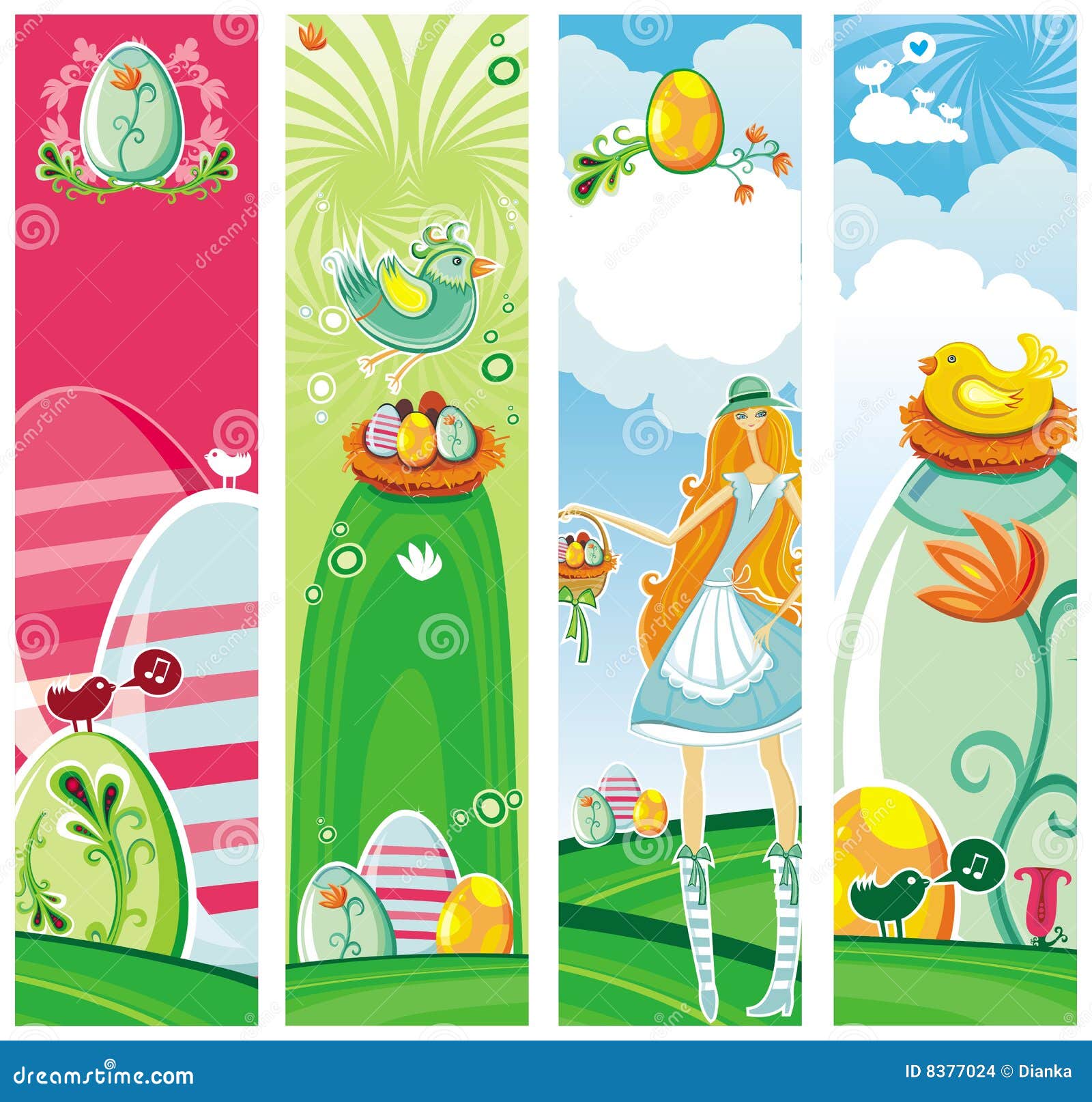 Vertical Easter Banners stock vector. Illustration of floral - 8377024