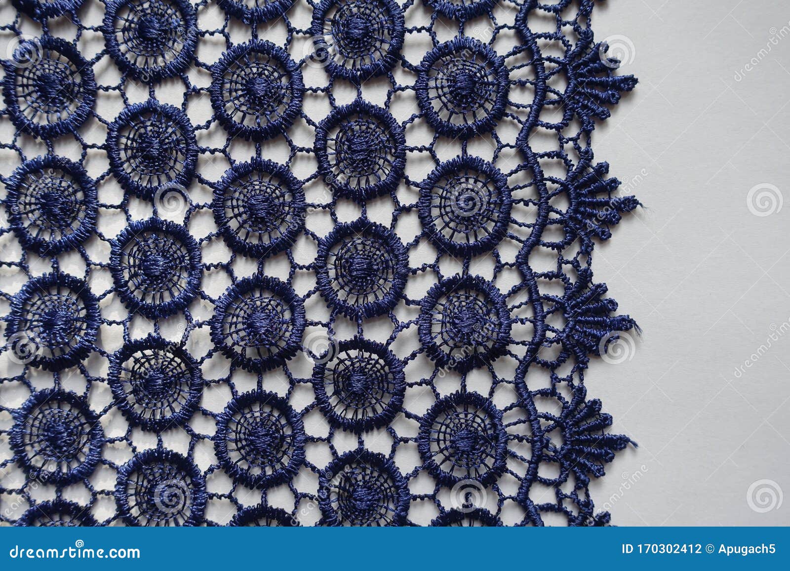 Vertical Edge of Navy Blue Lace Stock Photo - Image of pattern, crochet ...