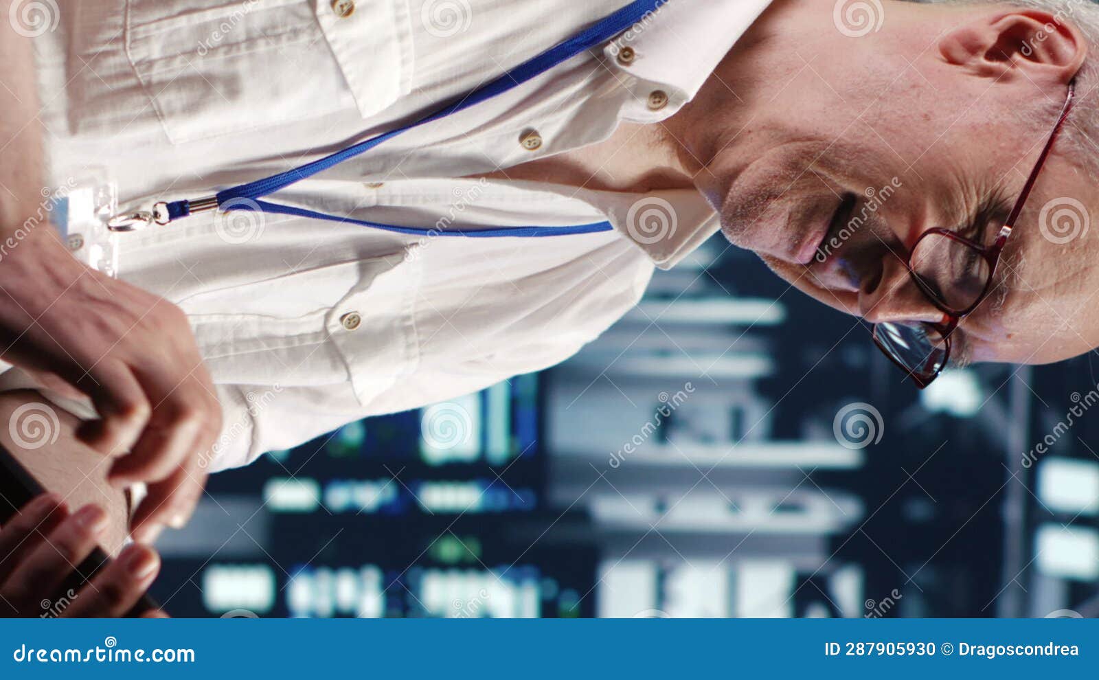 Vertical Engineer Running Code in Data Center Stock Footage - Video of ...