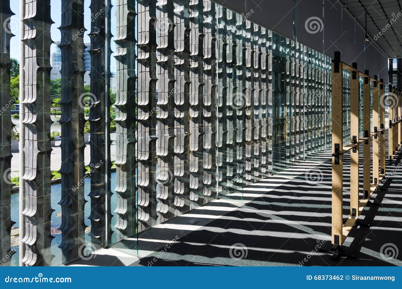 Vertical Extruded Brick Wall with Light and Shadow Stock Photo - Image ...