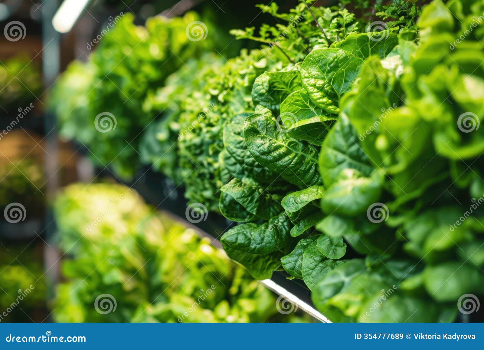 Vertical Farm Facility, Showcasing Rows of Leafy Greens and Herbs ...