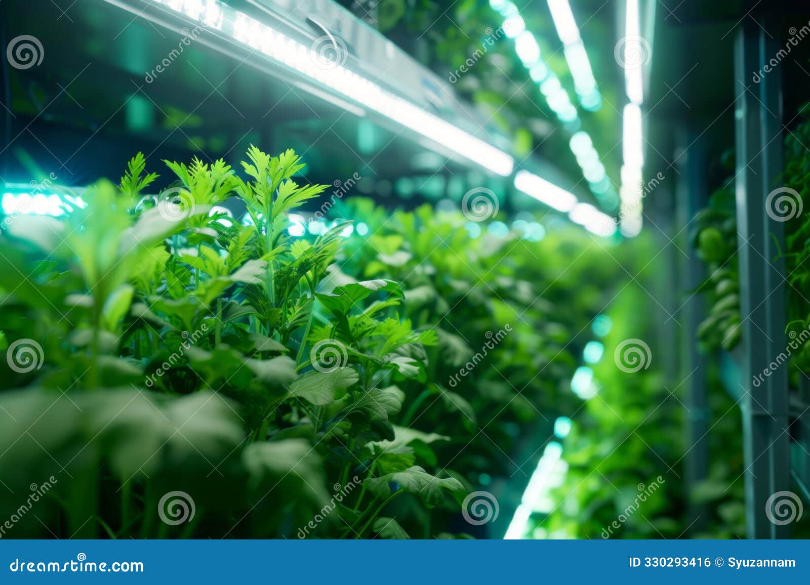 Vertical Farm with LED Lights for Plant Health Stock Illustration ...