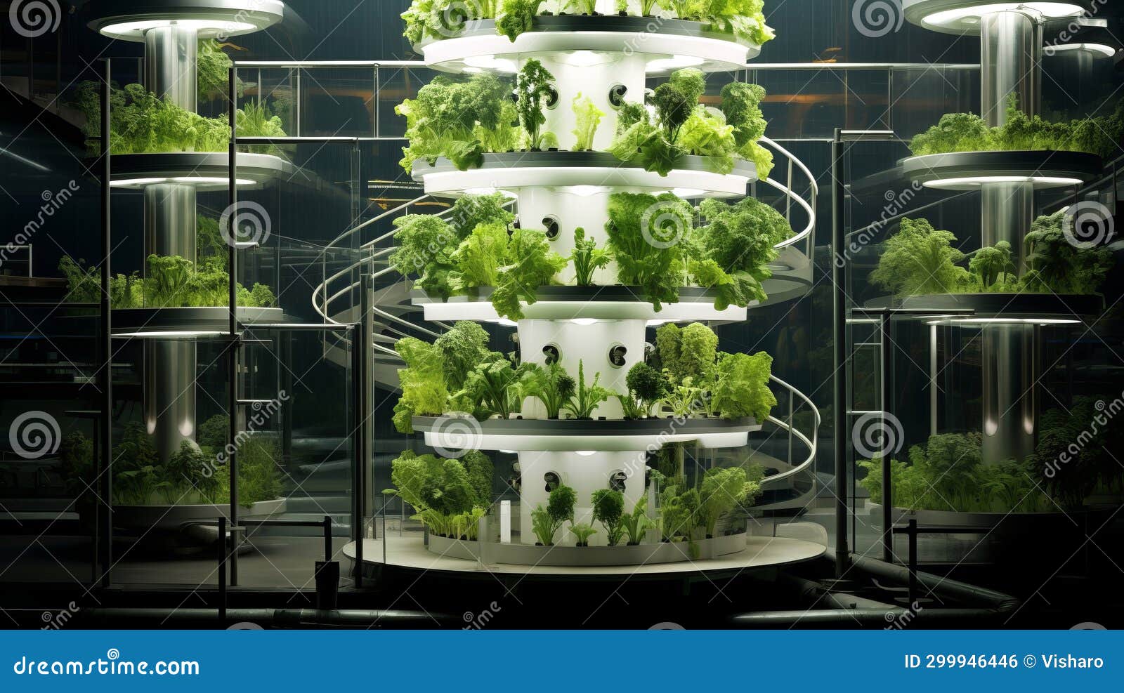 Vertical Farming, Crops Growing in Vertically Stacked Layers Stock ...