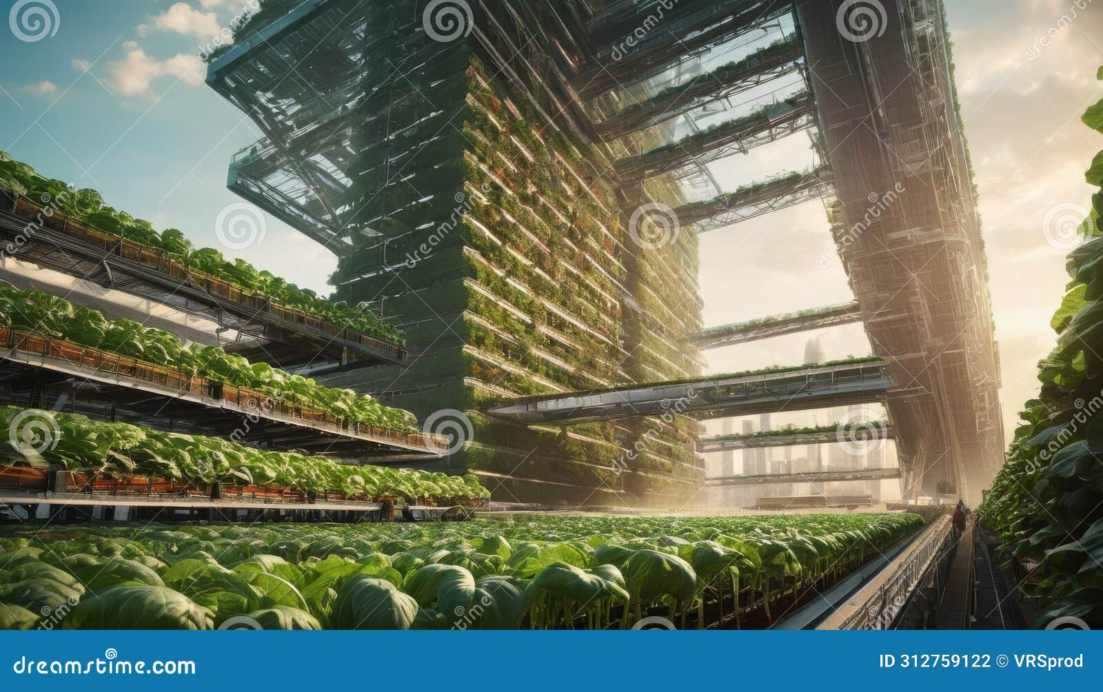 Vertical Farming Eco-Structure Stock Photo - Image of architecture ...