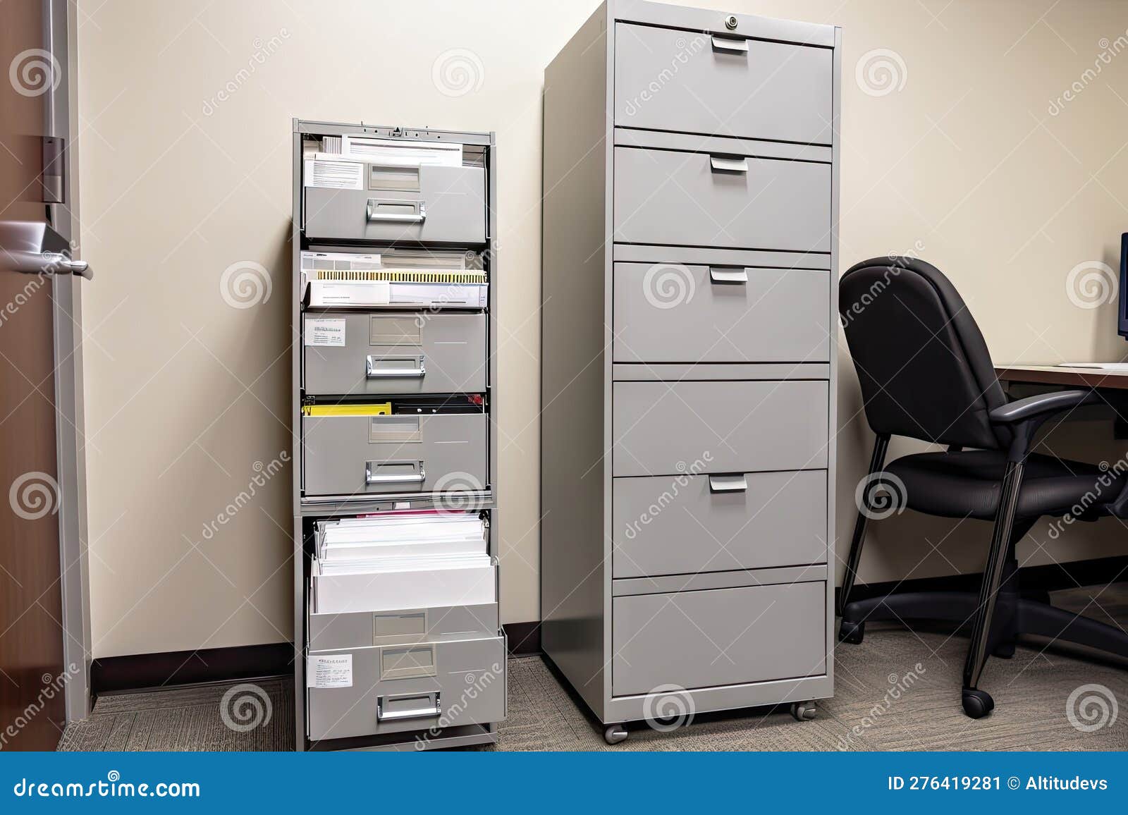 Vertical File Cabinet with Labeled Files and Folders for Easy Access ...