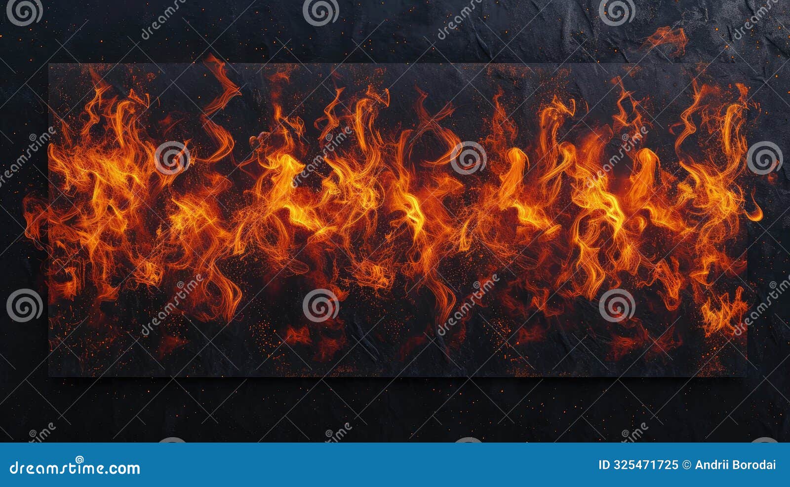 Vertical Fire Display in Darkness. Stock Illustration - Illustration of ...