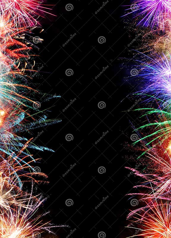 Vertical Fireworks Border stock photo. Image of celebration - 49931026