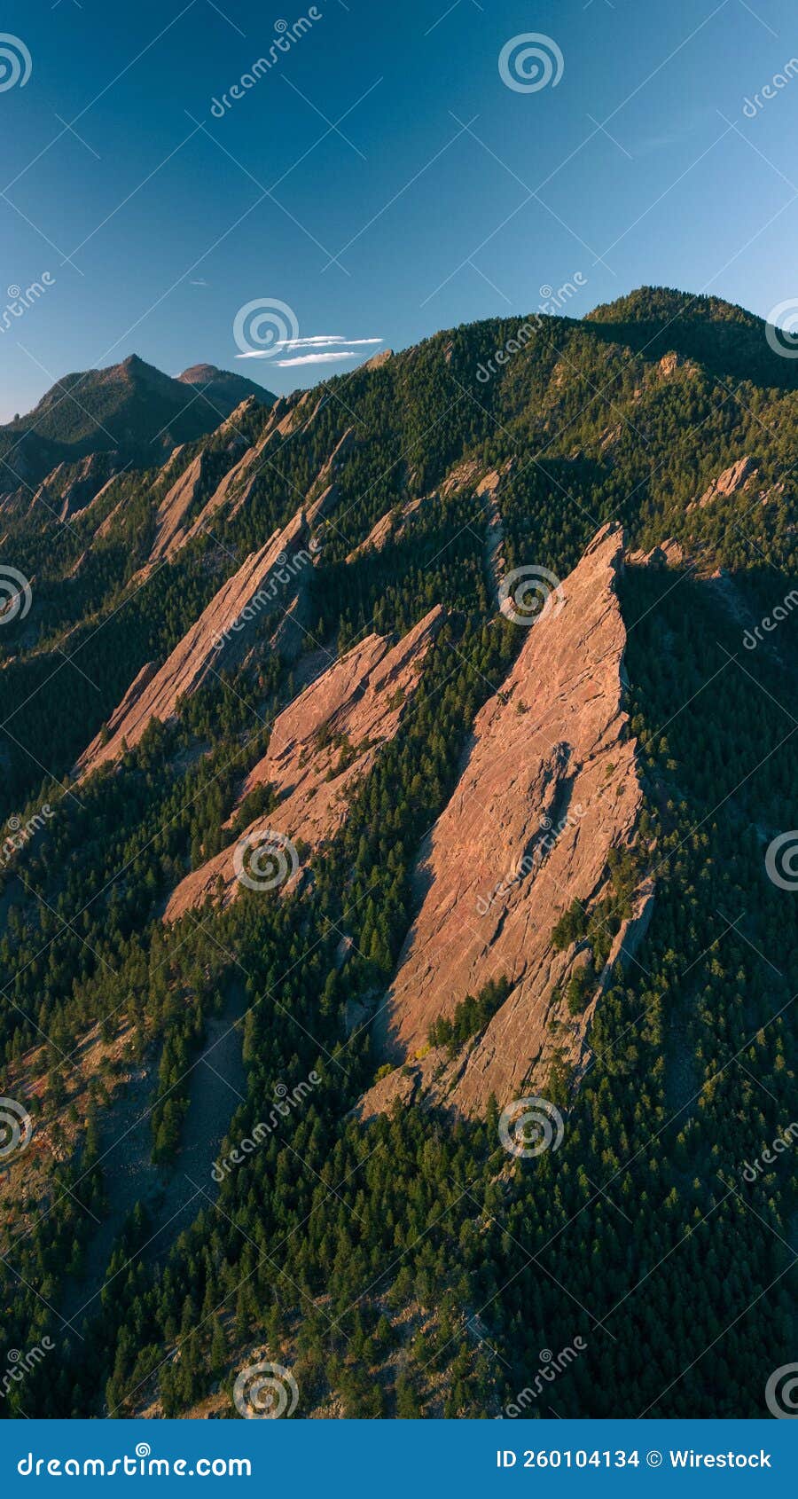 Vertical of Flatiron Rock Formations in Colorado. Stock Photo - Image ...