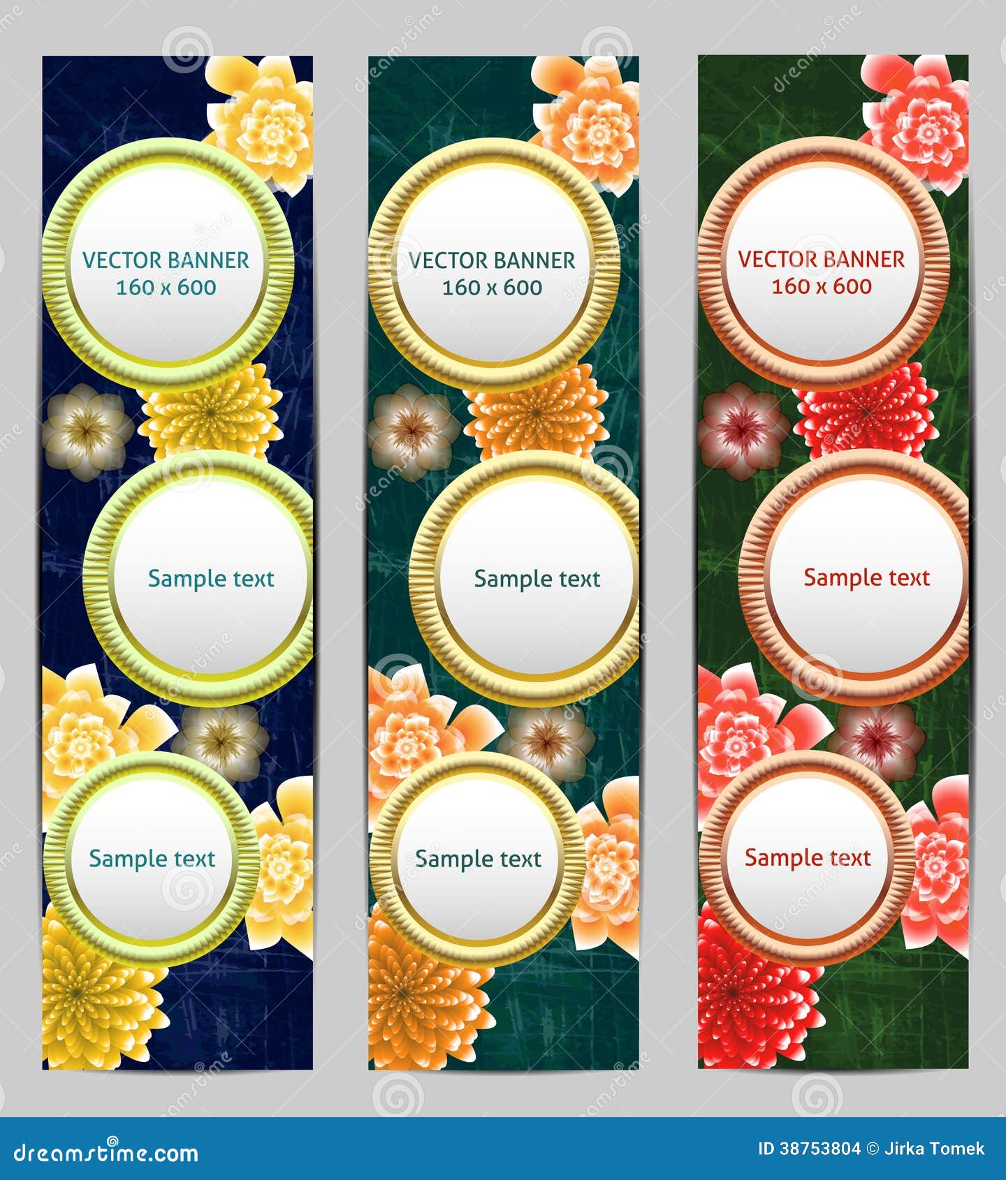 Vertical Floral Banner / Bookmark / Background Stock Vector ...